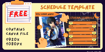 FREE STREAMER/VTUBER ASSET TEMPLATE STREAM SCHEDULE - Trakteer.id