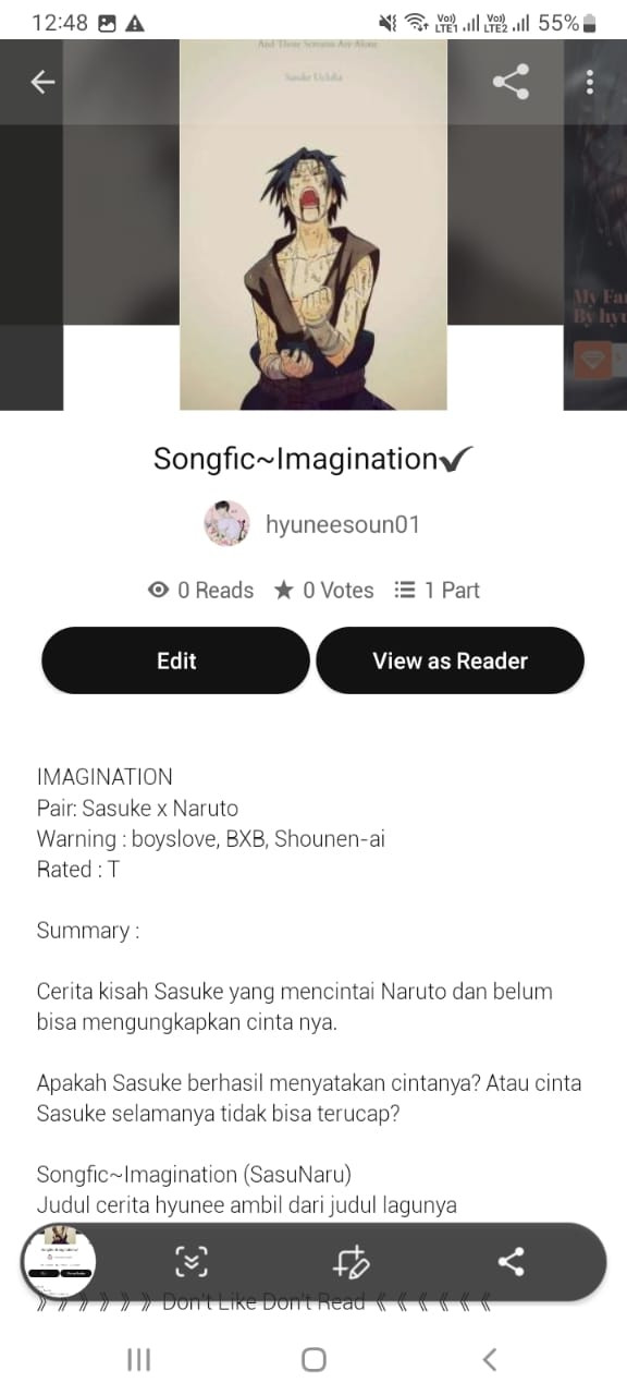 New Story-[BL]Songfic~Imagination (SasuNaru) - Trakteer.id